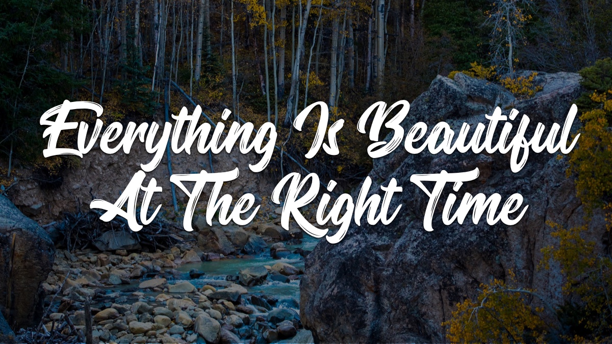 Devocionales Justo a Tiempo - EVERYTHING IS BEAUTIFUL AT THE RIGHT TIME